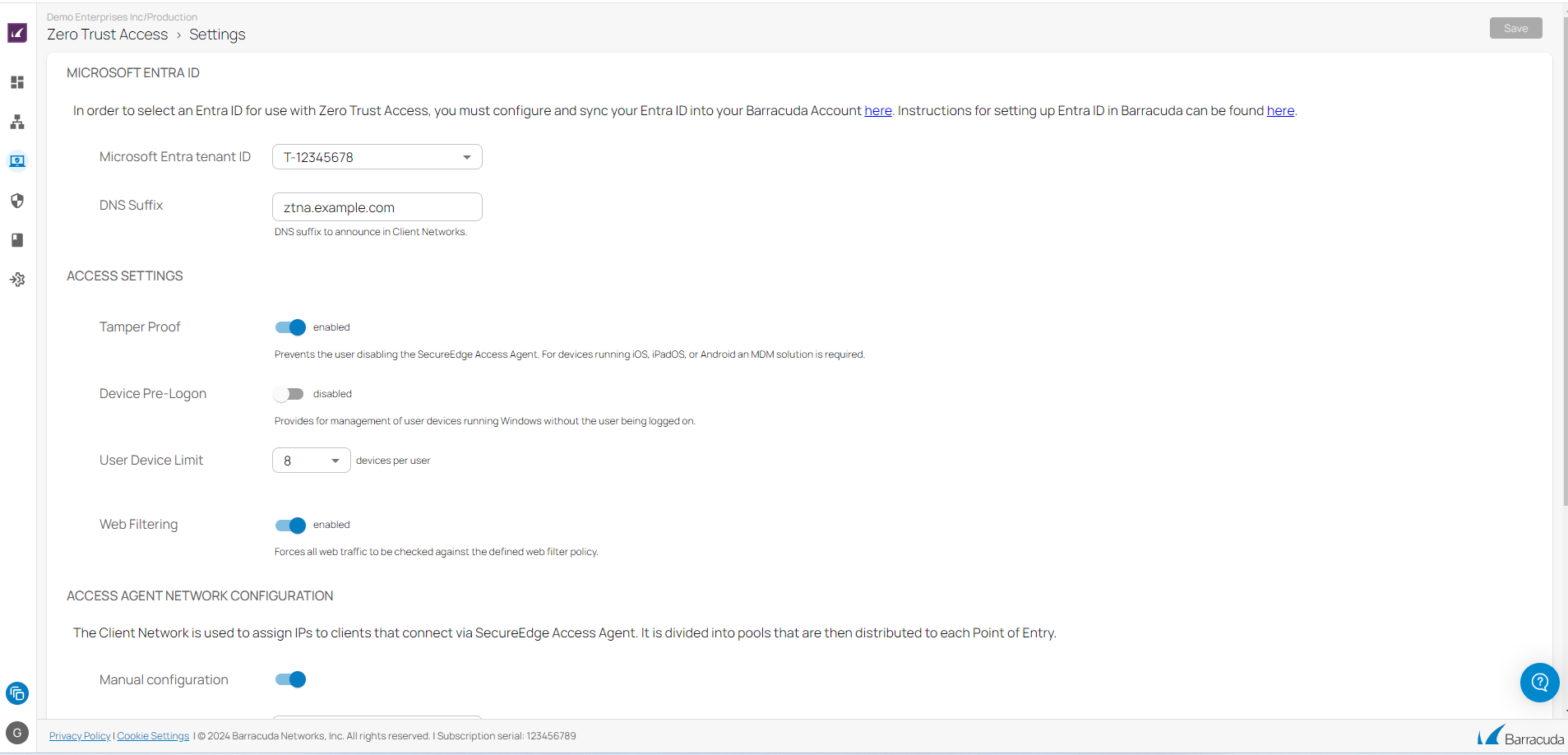 How to Configure SecureEdge Access Global Settings | Barracuda Campus
