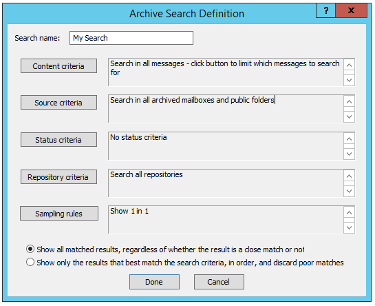 Archive Searches Node | Barracuda Campus