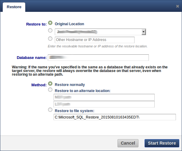 How to Restore Microsoft SQL Server 2012 Database to a File System ...