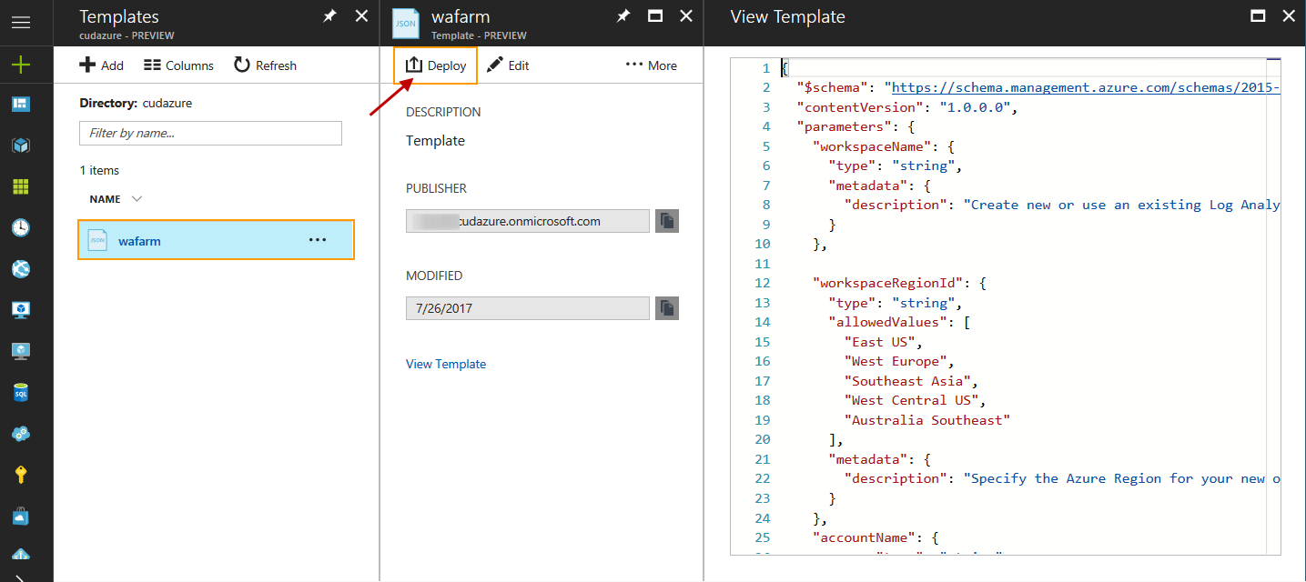 Deploying the ARM Template | Barracuda Campus