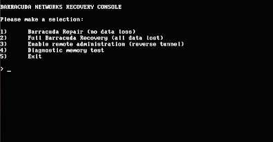 Rebooting the System in Recovery Mode | Barracuda Campus