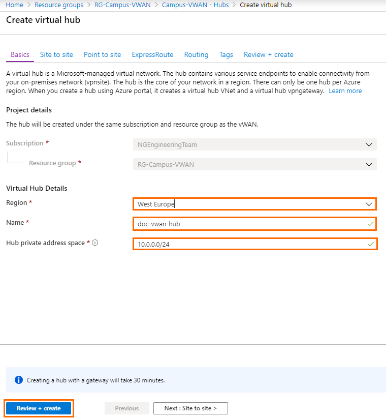 How to Create a New Hub in an Existing Virtual WAN to Support the New ...